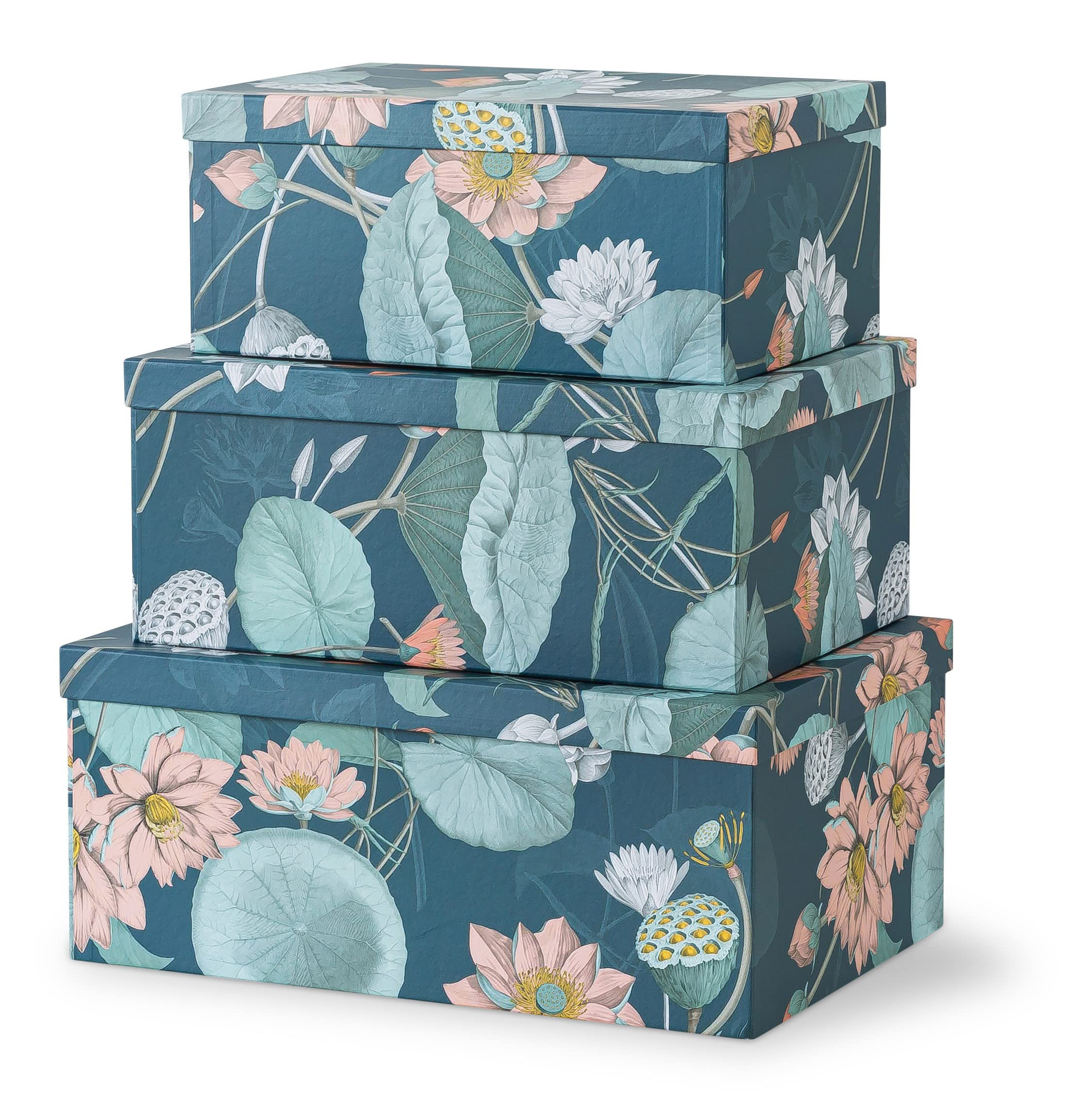 Red Barrel Studio® Decorative Storage Cardboard Boxes With Lids | Enchanted Garden - Set Of 3 ...